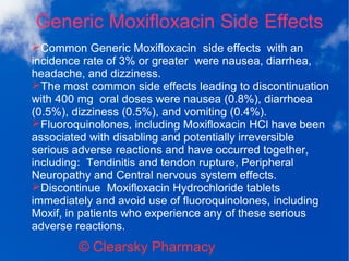 Generic Moxifloxacin Hydrochloride Tablets (Moxif) | PPT