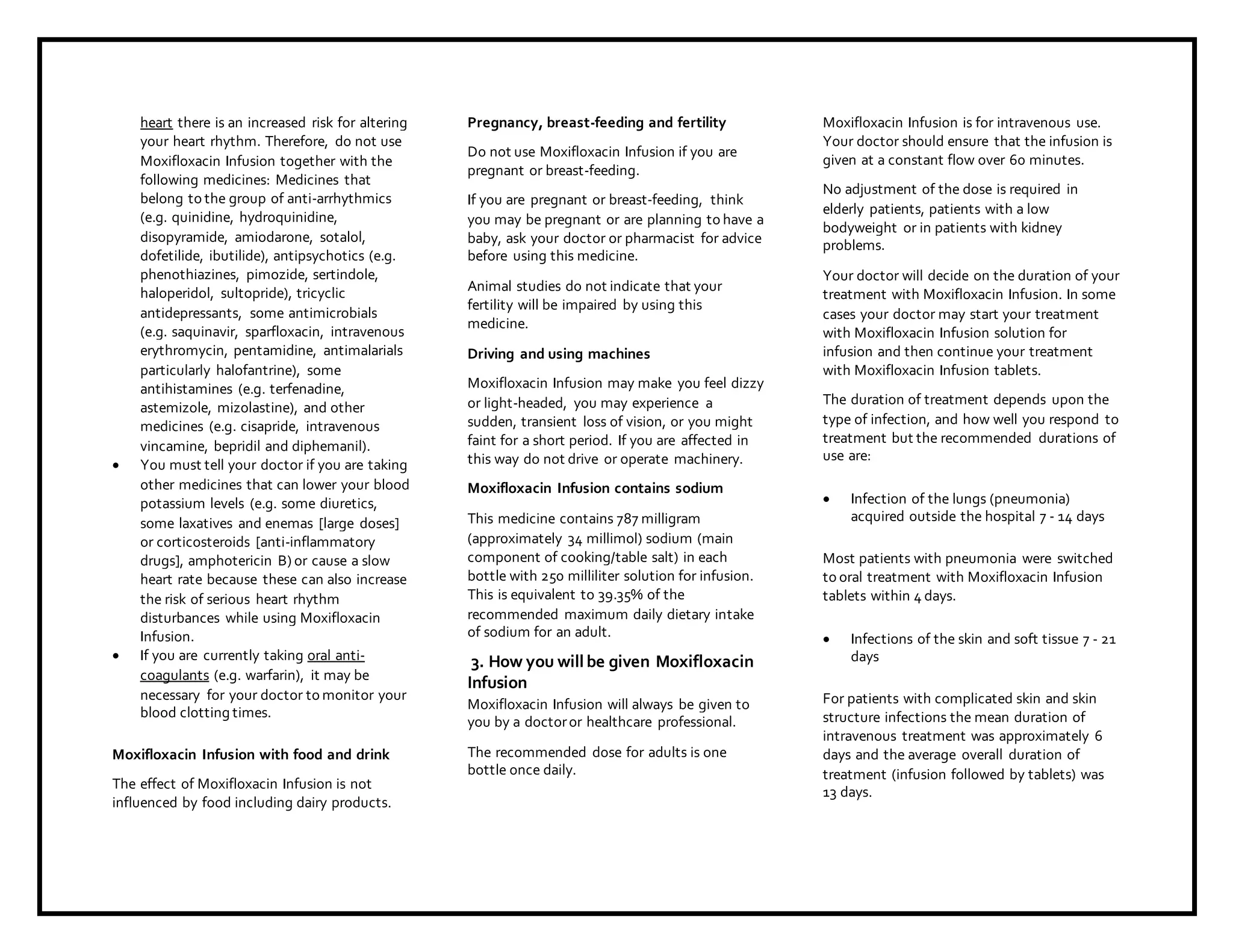 Moxifloxacin h cl 400mg per 250ml solution for infusion pil, taj ...