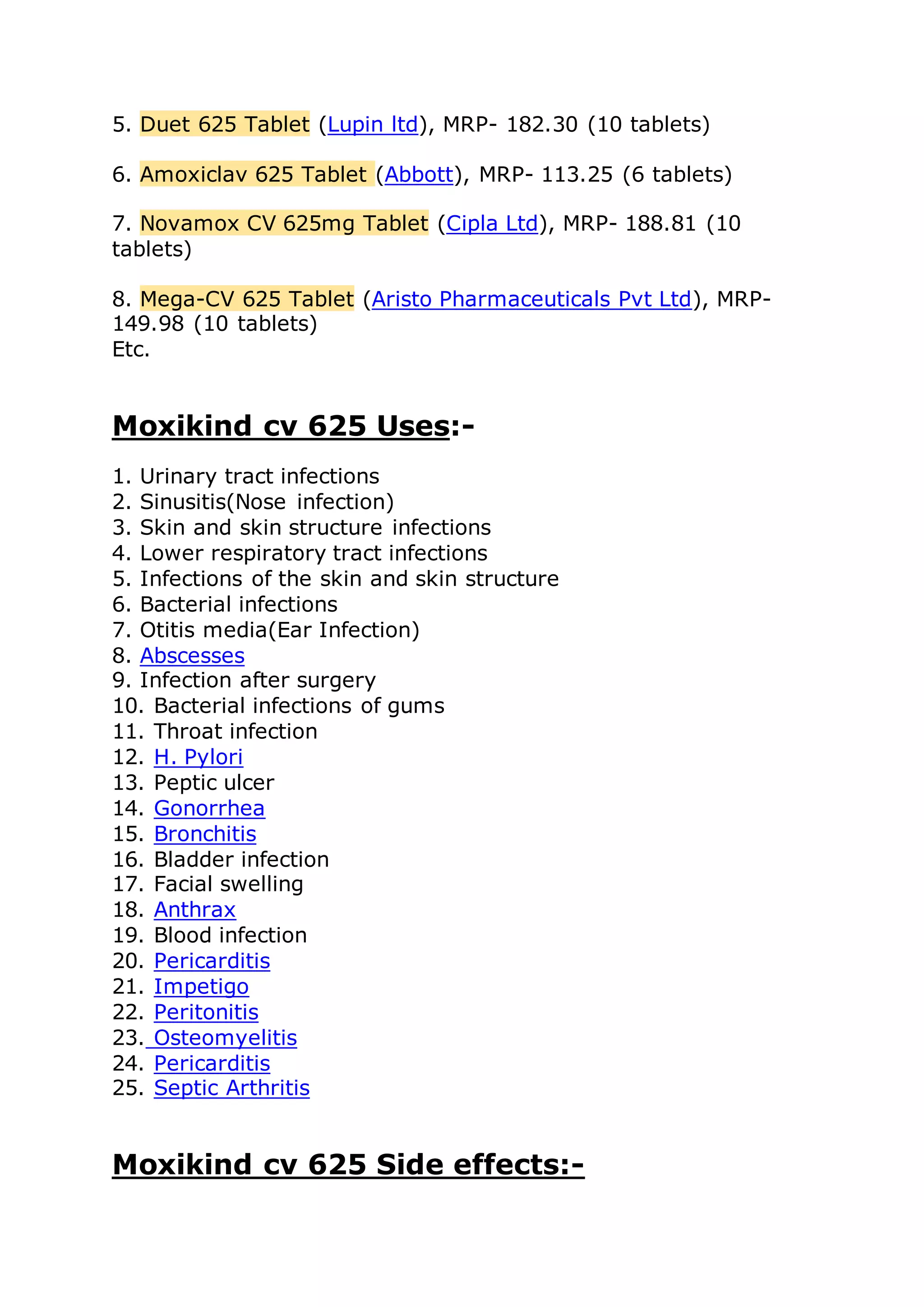 Moxikind cv 625 tablet | DOCX