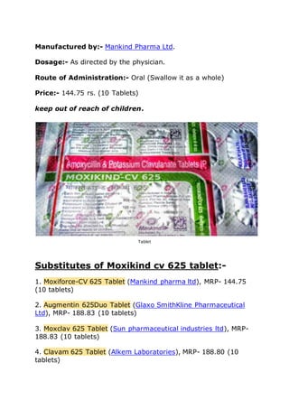 Moxikind cv 625 tablet | DOCX