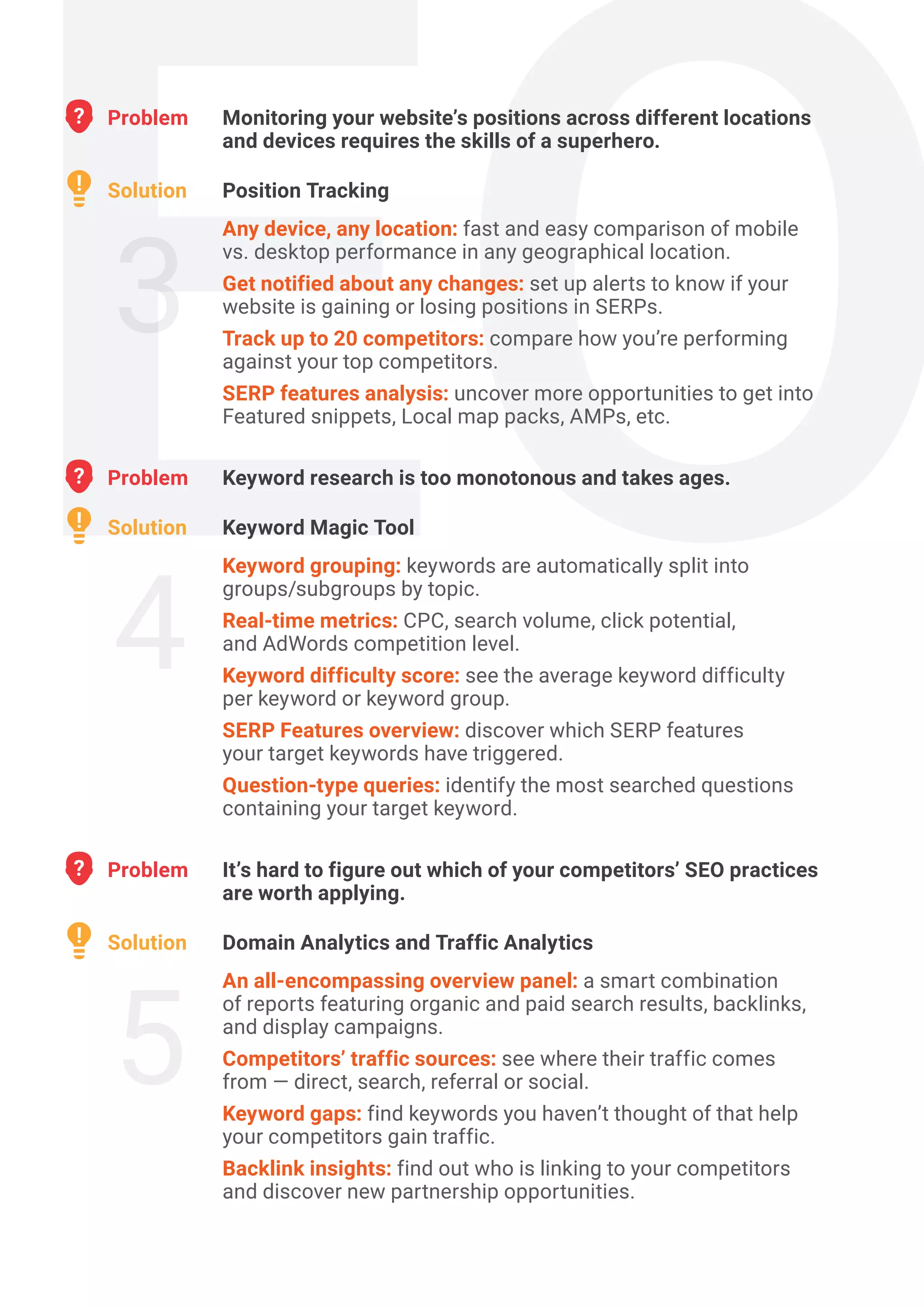 SEMrush: Killer Features | PDF