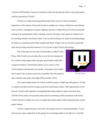 Twitch Interactive Inc. Market Analysis | PDF