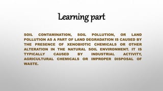 Presentation On - Soil Pollution, Soil Solidification, Soil Acidification, Soil Alkalization | PPTX