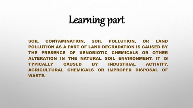 Presentation On - Soil Pollution, Soil Solidification, Soil Acidification, Soil Alkalization | PPT