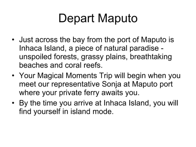 Mozambique Island Magic Tour With Wording | PPT