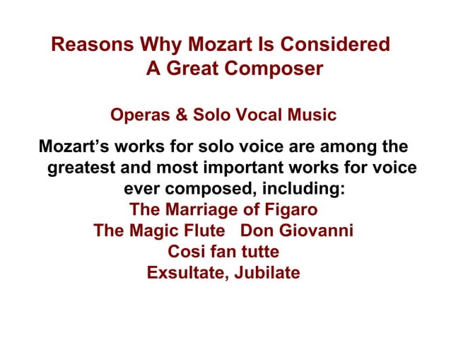 Wolfgang Amadeus Mozart | PPT | Classical Music | Music