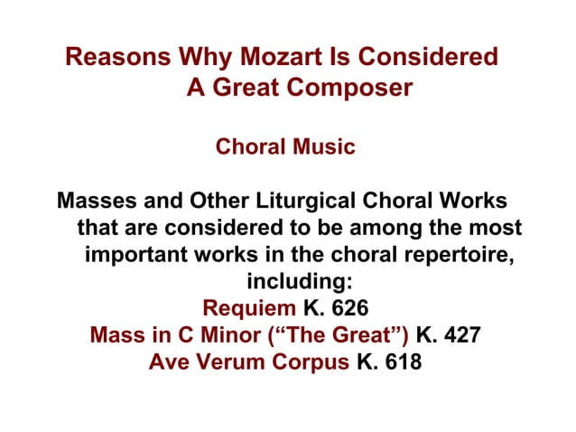 Wolfgang Amadeus Mozart | PPT | Classical Music | Music