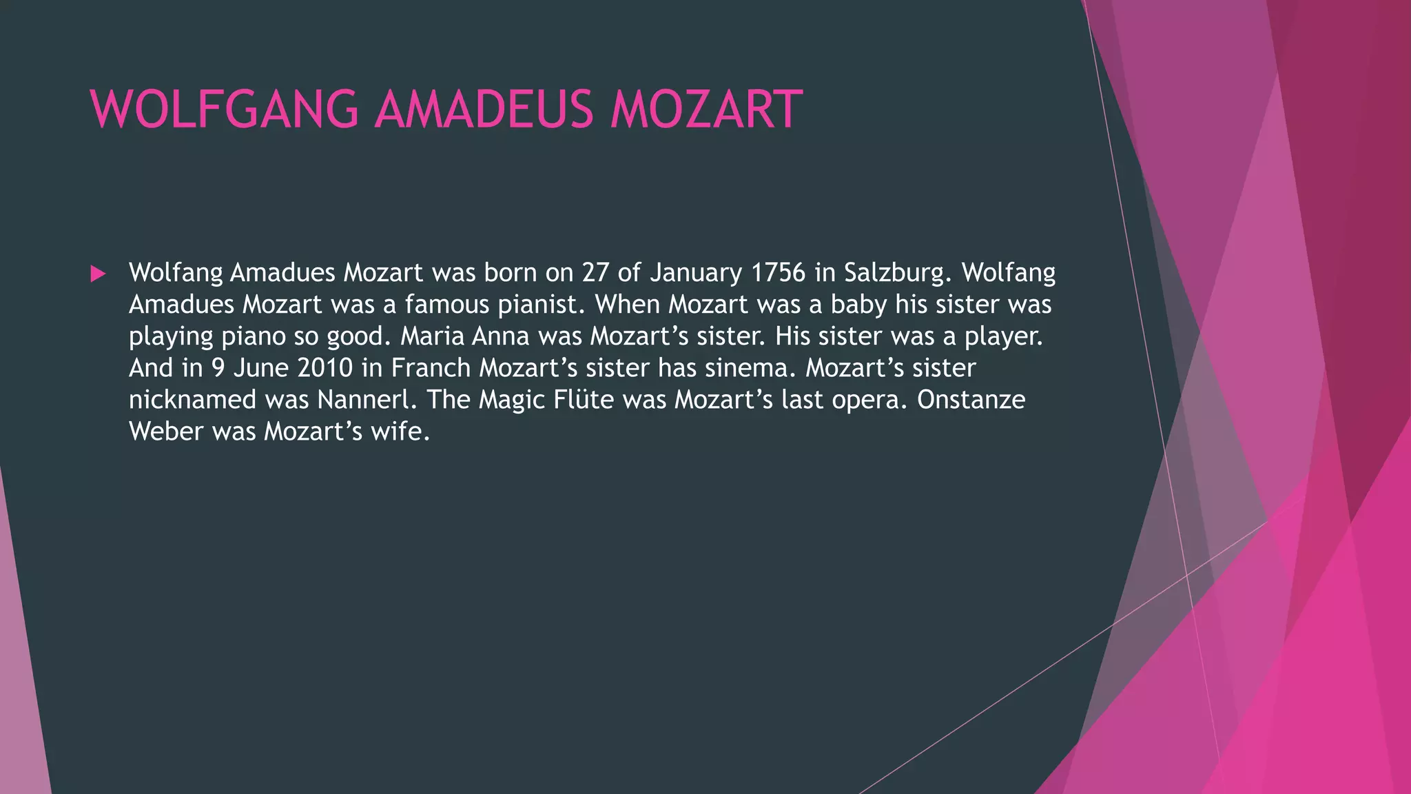 Mozart | PPTX | Classical Music | Music