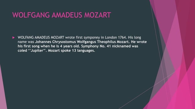 Mozart | PPTX | Classical Music | Music
