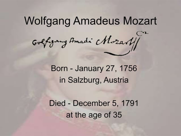 mozart life presentation art of music ppt | PPT