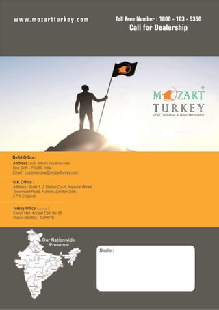 Mozart turkey hardware catalog | uPVC Hardware Manufacturers in Delhi | PDF