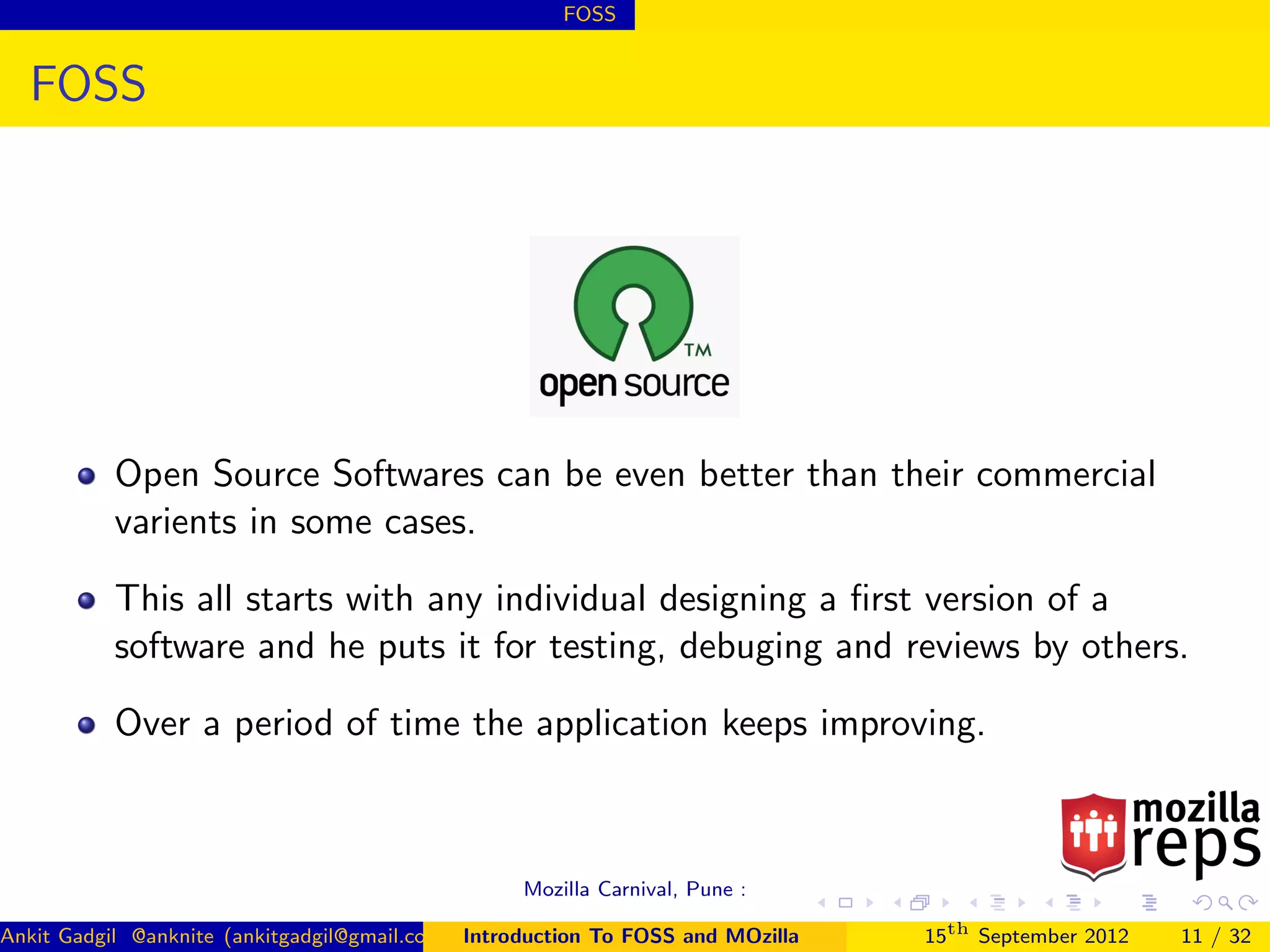 Introduction to Foss and Mozilla | PPT | Free Download