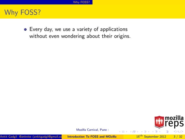 Introduction to Foss and Mozilla | PPT | Free Download