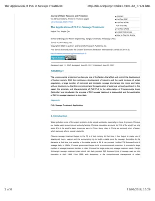 Automated plc program for sewage control | PDF