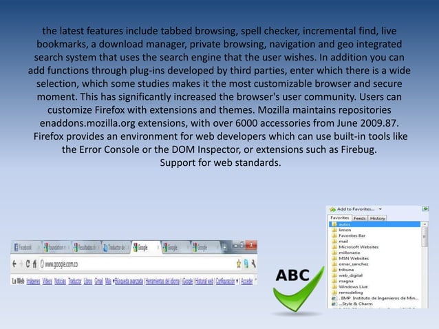 Mozilla firefox | PPTX | Browsers | Computer Software and Applications