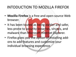 Mozilla introduction | PPTX
