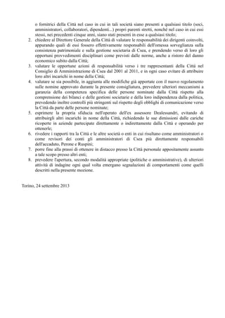 La mozione di minoranza sulla Commssione Csea in Comune di Torino | PDF