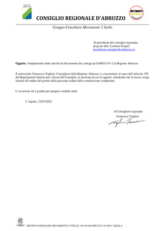 Mozione fts 09 _tamponi in parafarmacia | PDF