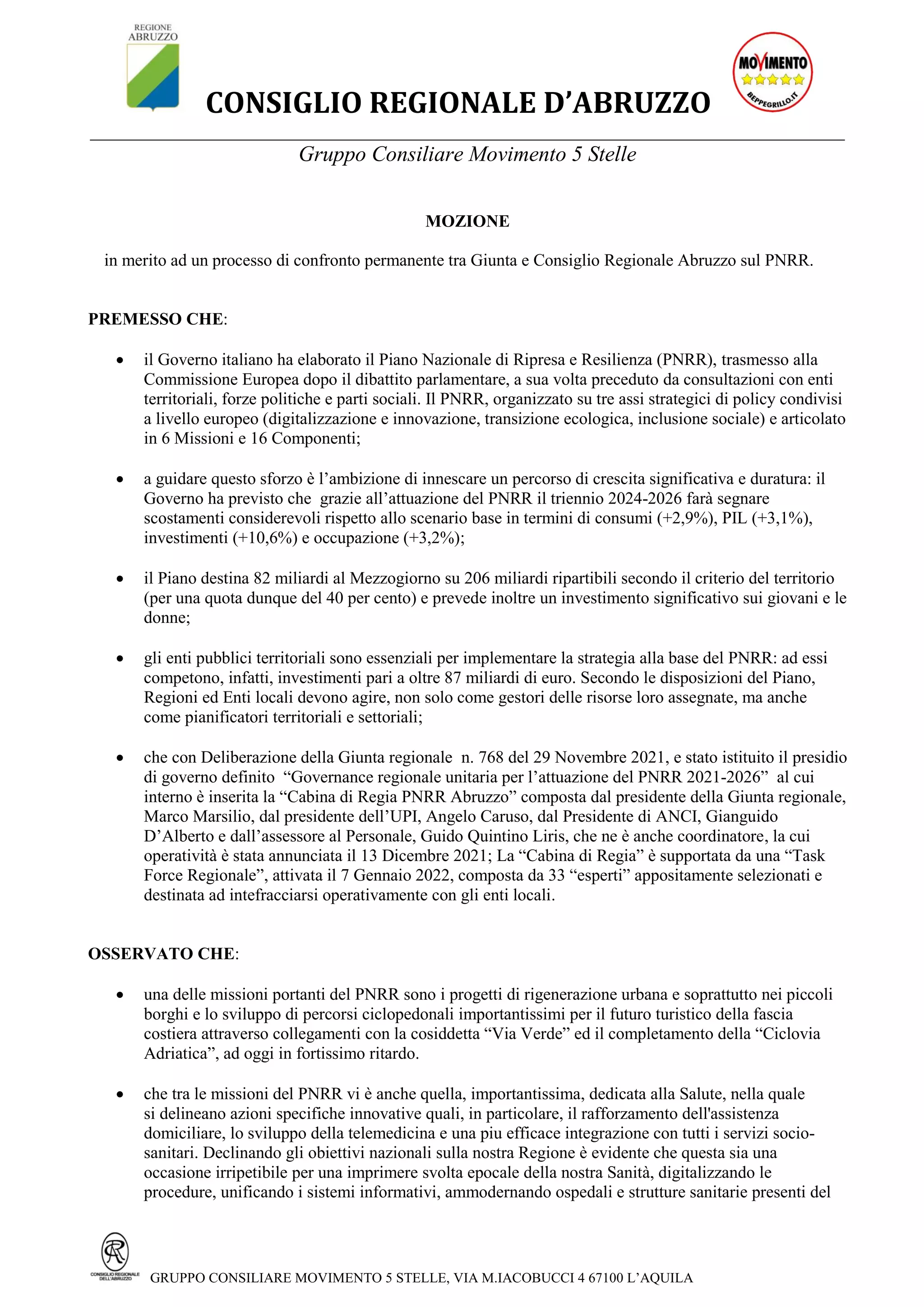 Mozione fts 10 pnrr | PDF