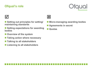 Maintaining standards of qualifications for Summer 2010 | PPT ...