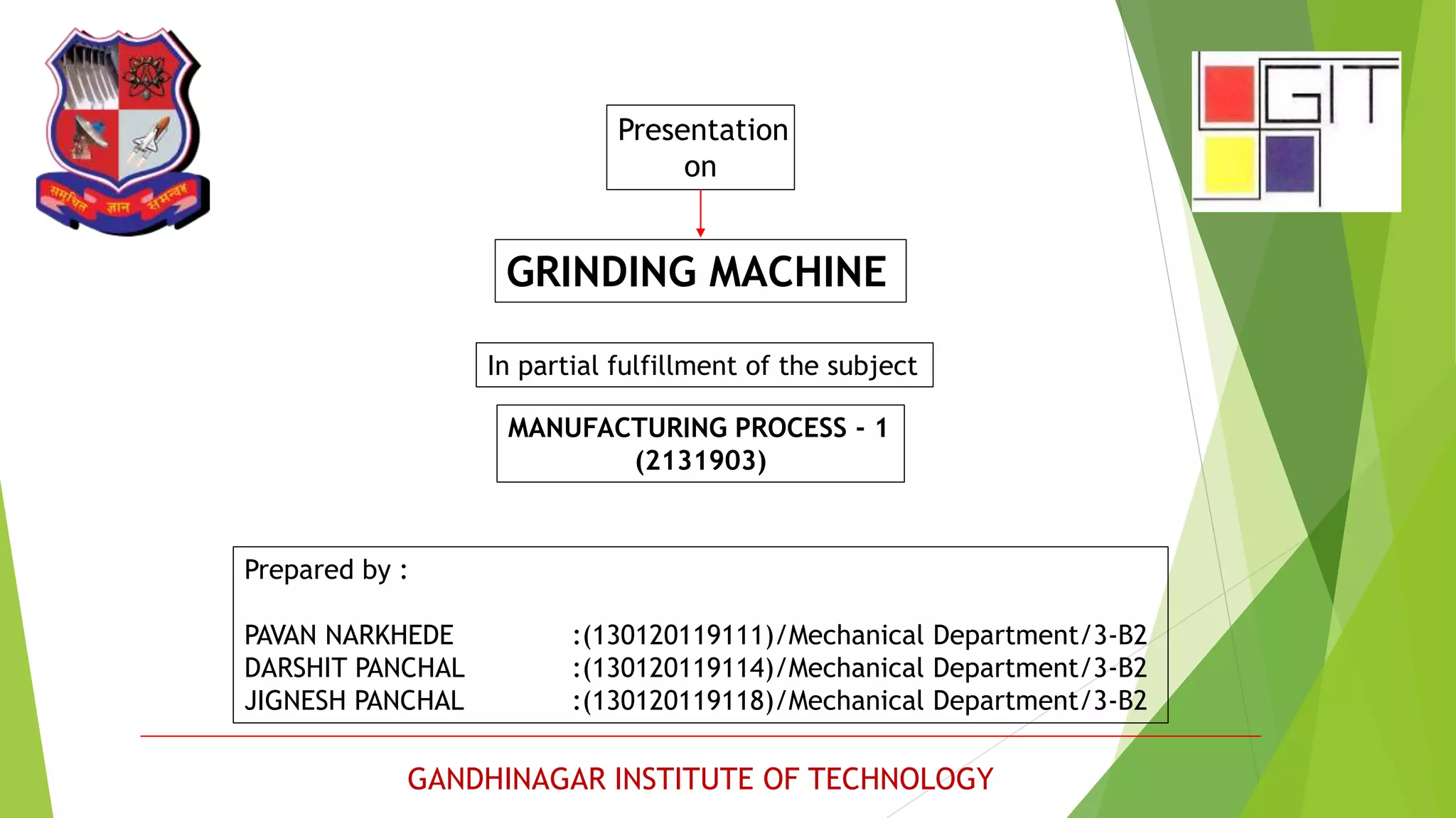 MP-1 Grinding Machine | PPTX