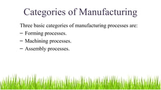 manufacturing process with examples of forming process | PPT
