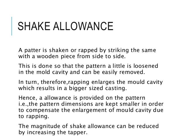 pattern allownaces