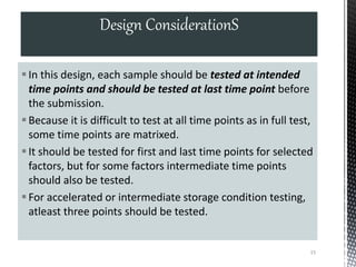 BRACKETING AND MATRIXING DESIGNS FOR STABILITY TESTING OF NEW DRUG ...