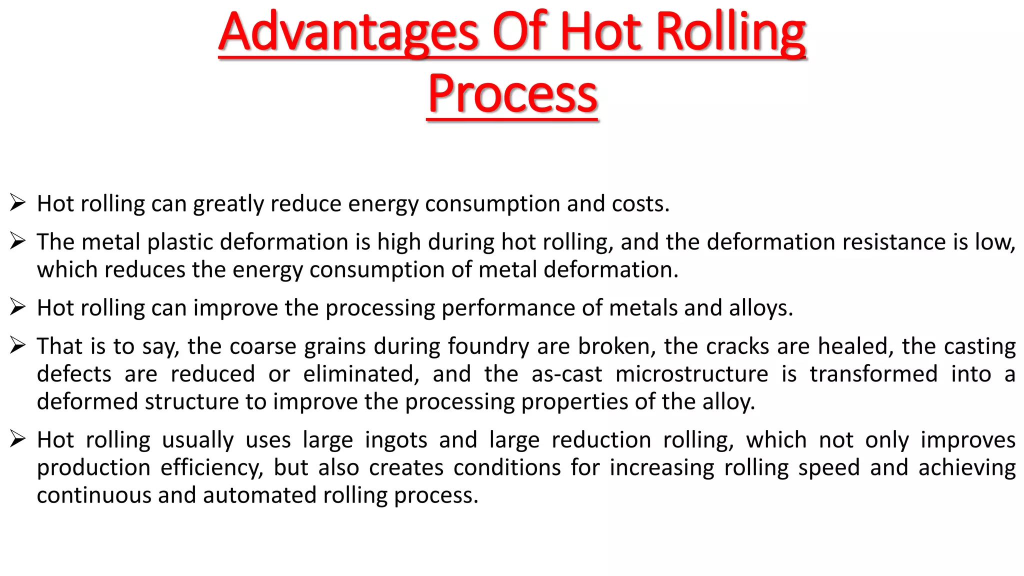 Hot Rolling And cold rolling process | PPTX