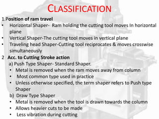 Shaper, slotter, planer | PPTX | Woodworking | Arts and Crafts