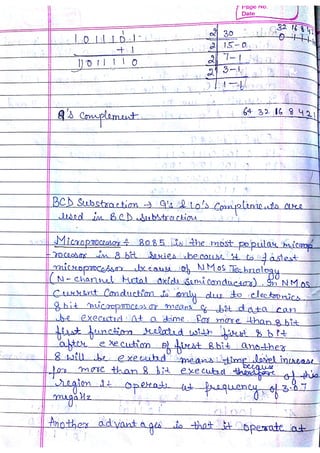 Microprocessor Number system, 8085 Architecture and addressing modes | PDF