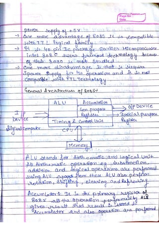 Microprocessor Number system, 8085 Architecture and addressing modes | PDF