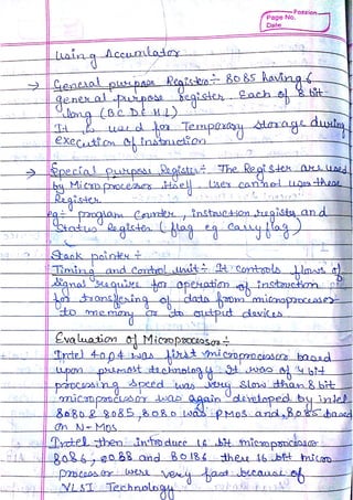 Microprocessor Number system, 8085 Architecture and addressing modes | PDF