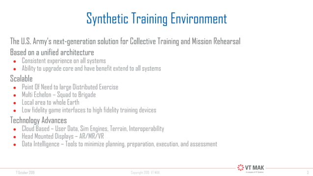 Common Synthetic Training Environment for US Army Simulation | PDF