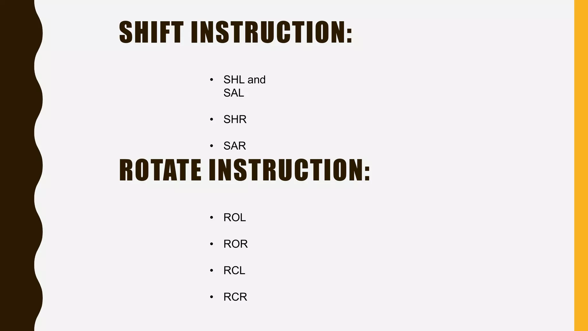 Logical, Shift, and Rotate Instruction | PPTX