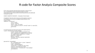 Factor Analysis and Correspondence Analysis Composite and Indicator ...