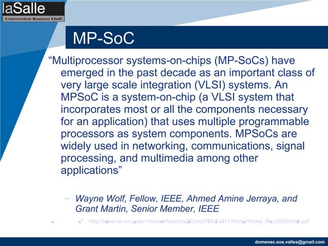 Multiprocessor System-on-chip | PPT