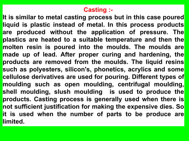 Plastic Manufacturing Process of manufacturing practices | PPT