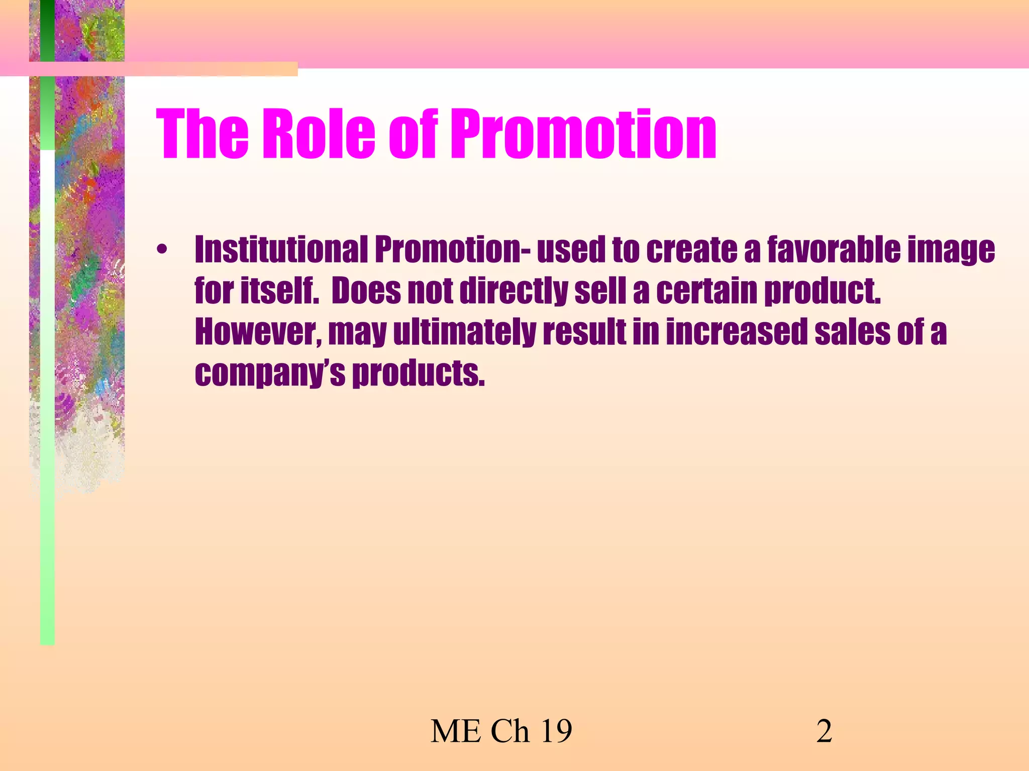 The role of Promotion | PPT