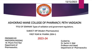 Types of Validation and Government Regulations | PPTX