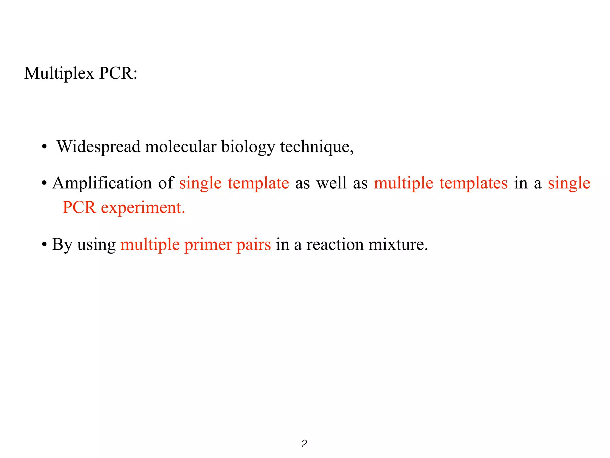 Multiplex PCR and its Applications | PDF