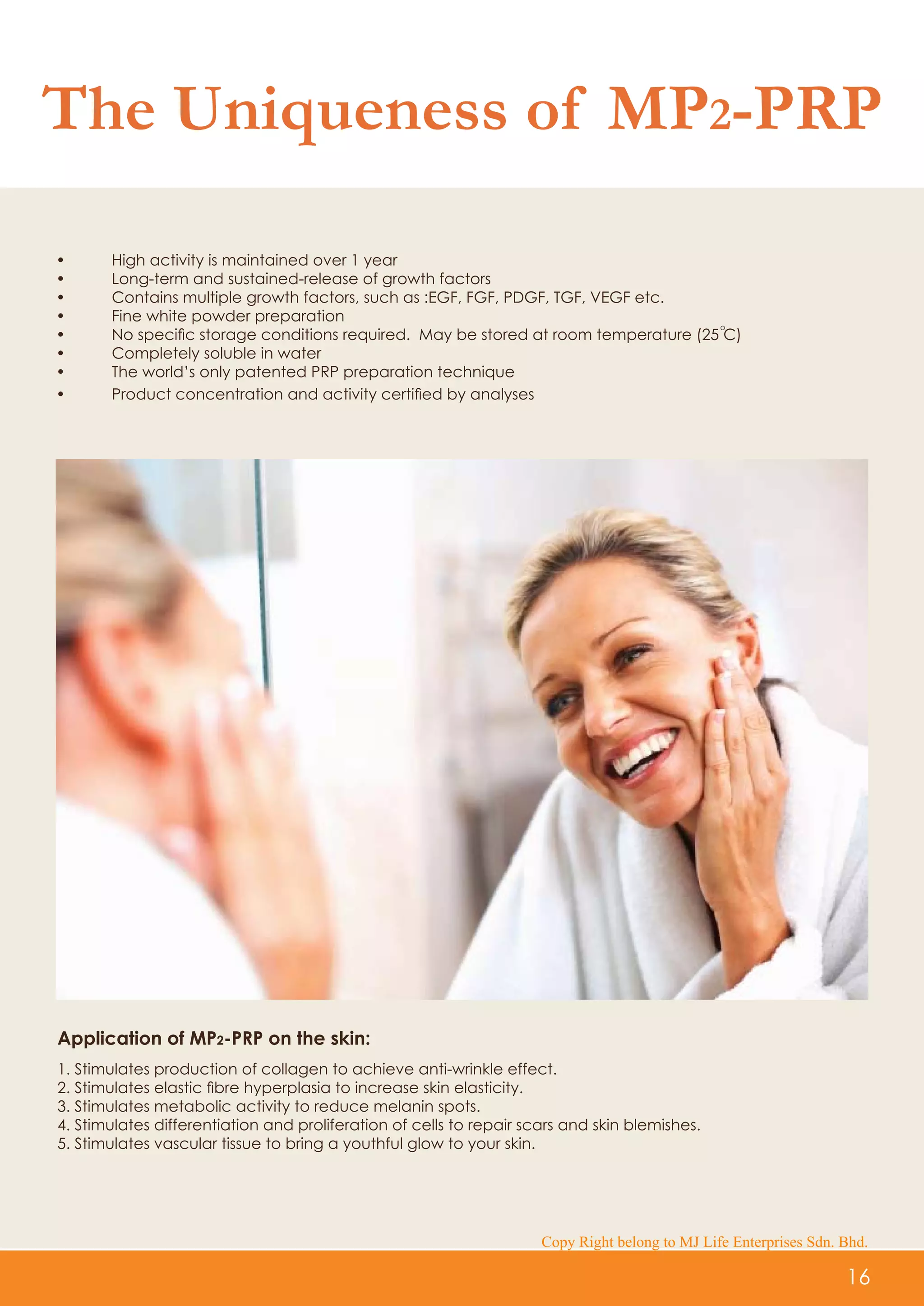 Powdered form of PRP (platelet rich plasma)