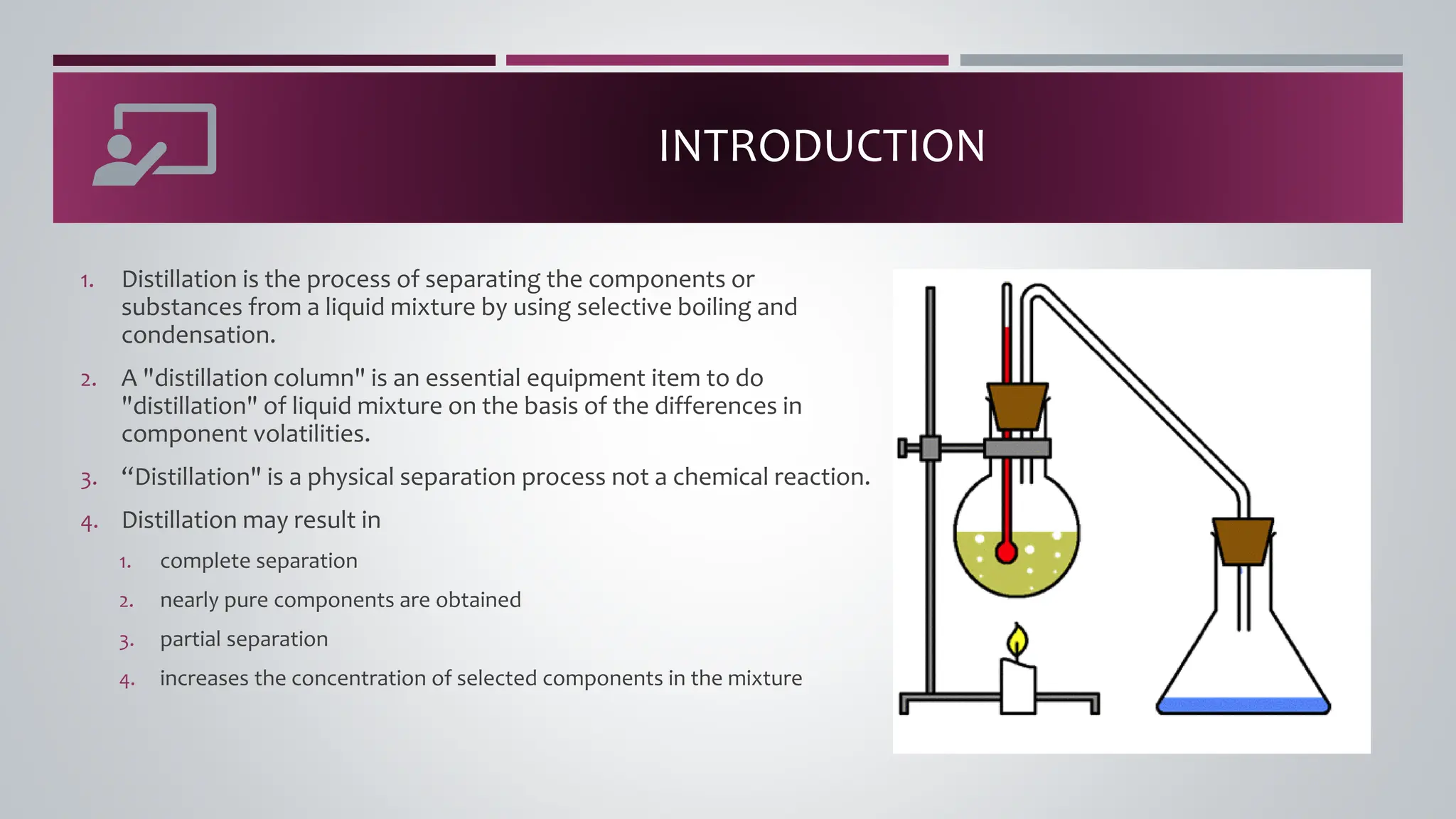 MP5040 Lecture 11,12.pdf- distillation process | PPT