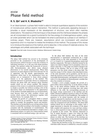 Mp6 15 phase field modelling | PDF