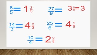 Express mixed number into improper fraction | PPT