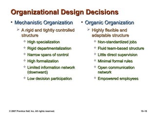 Organisational structure and design in management sciences | PPT