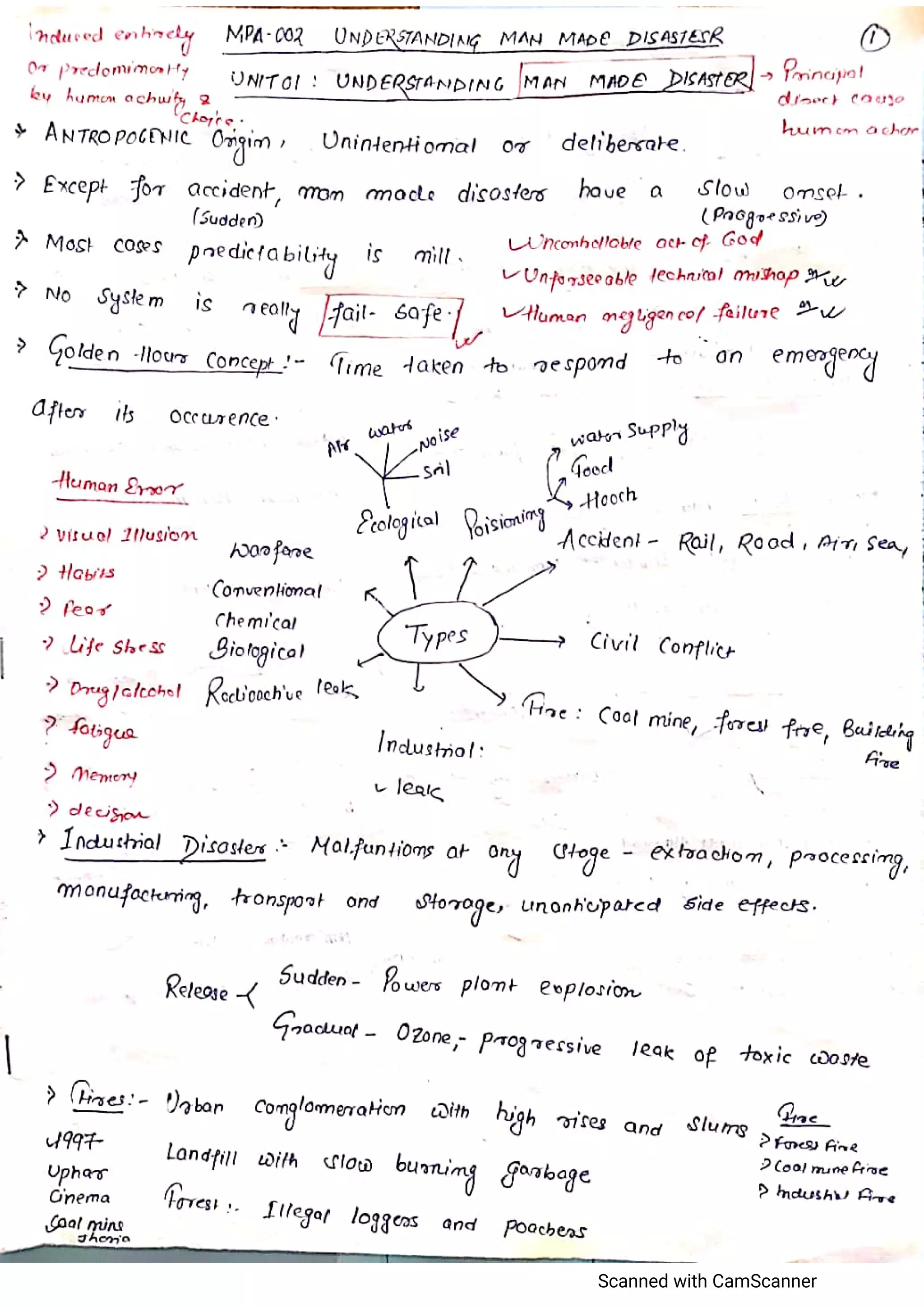 MPA_002_Understanding_Man_Made_Disaster_Handwritten_Notes | PDF ...