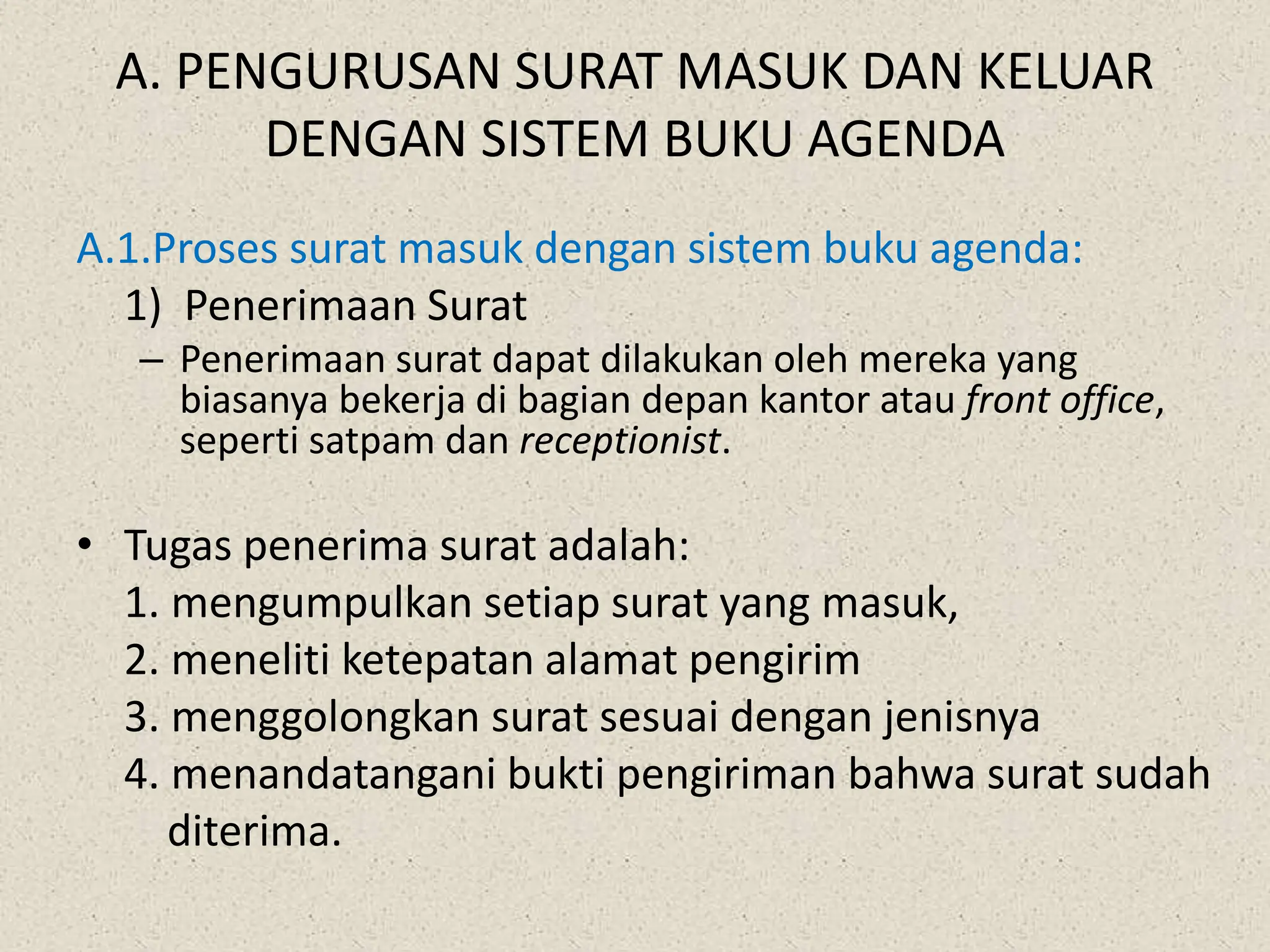 Materi Bab 2 Pengelolaan Surat Atau Dokumen Kantor | PPT