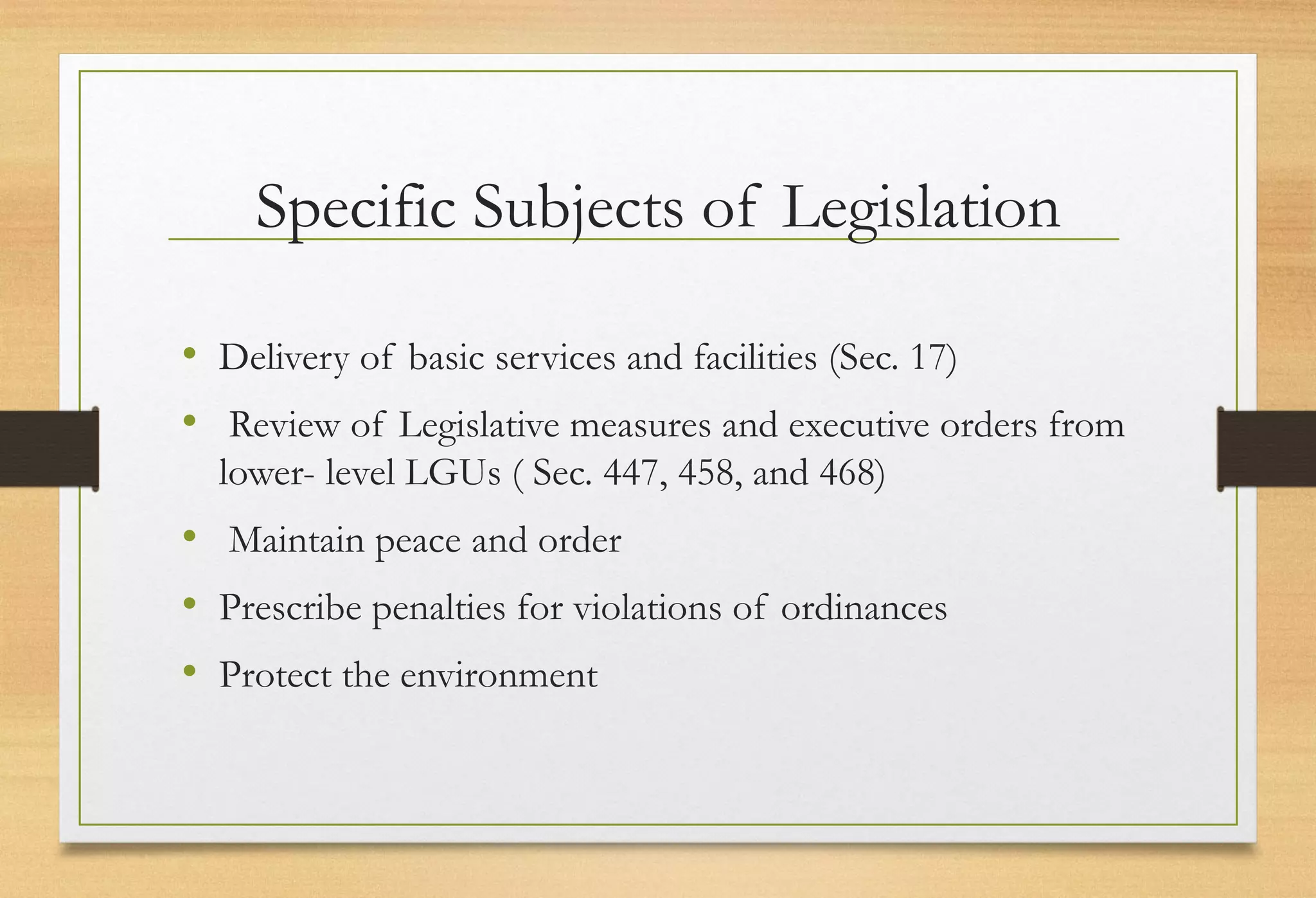 The Local Legislative Process: Powers and Functions of the Sanggunian | PDF
