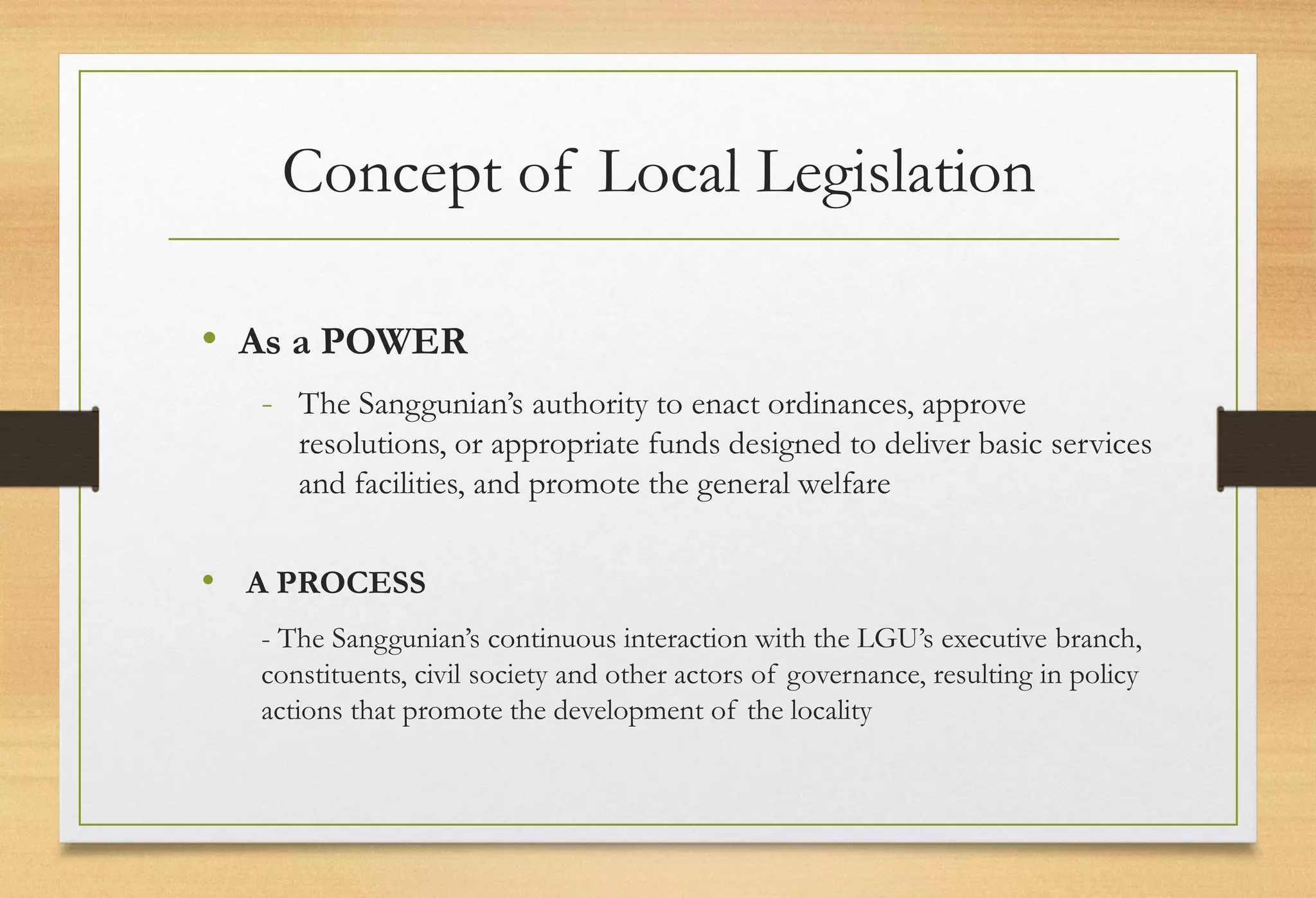 The Local Legislative Process: Powers and Functions of the Sanggunian | PDF